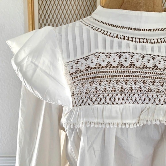 J. Crew | Tops | Jcrew Crocheted Lace Ruffle Top White Small | Poshmark